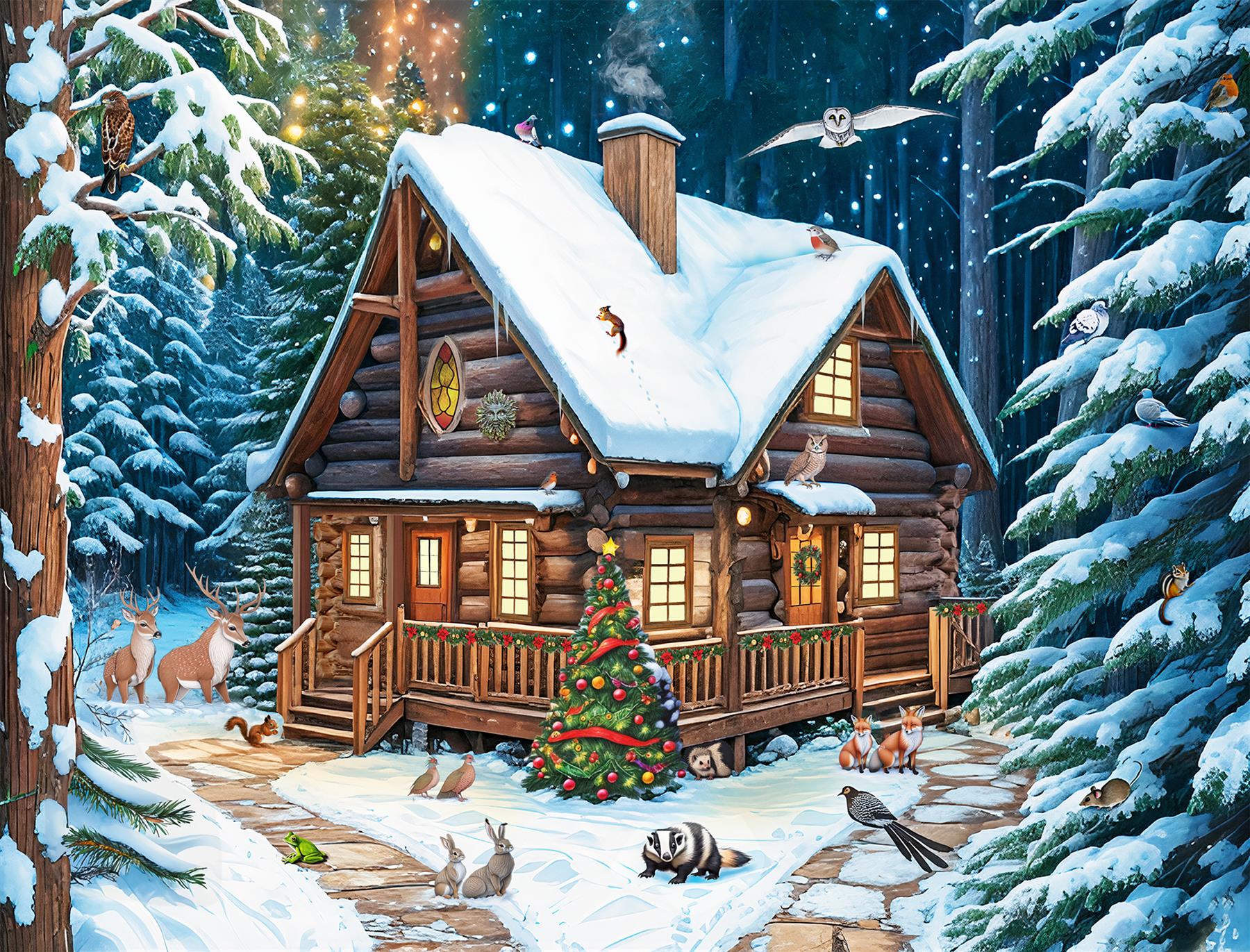 Winter Cabin 1000 Piece Jigsaw Puzzle | All Jigsaw Puzzles UK