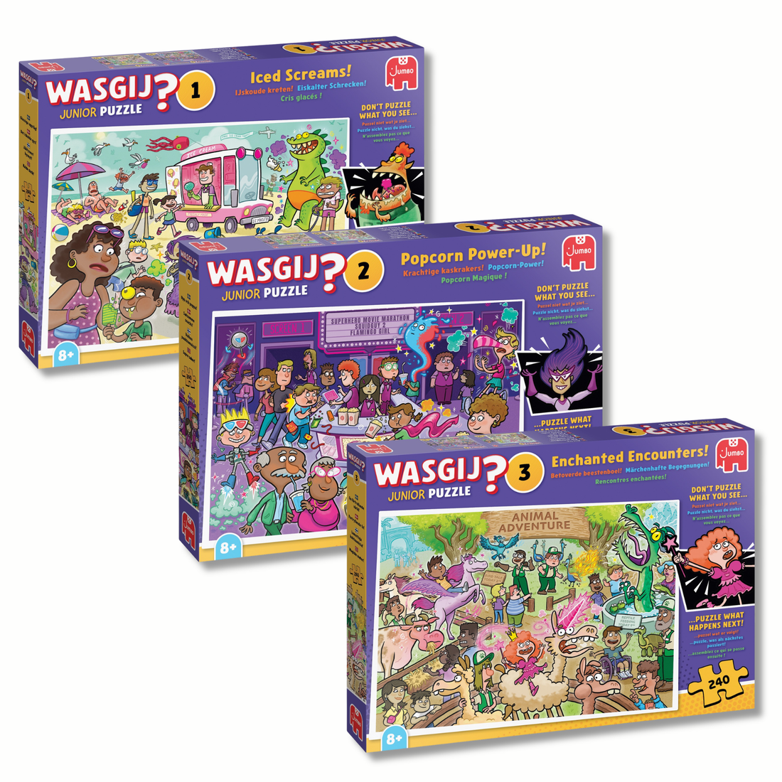 Wasgij Junior 3 x 240 Piece Jigsaw Puzzle Bundle – All Jigsaw Puzzles